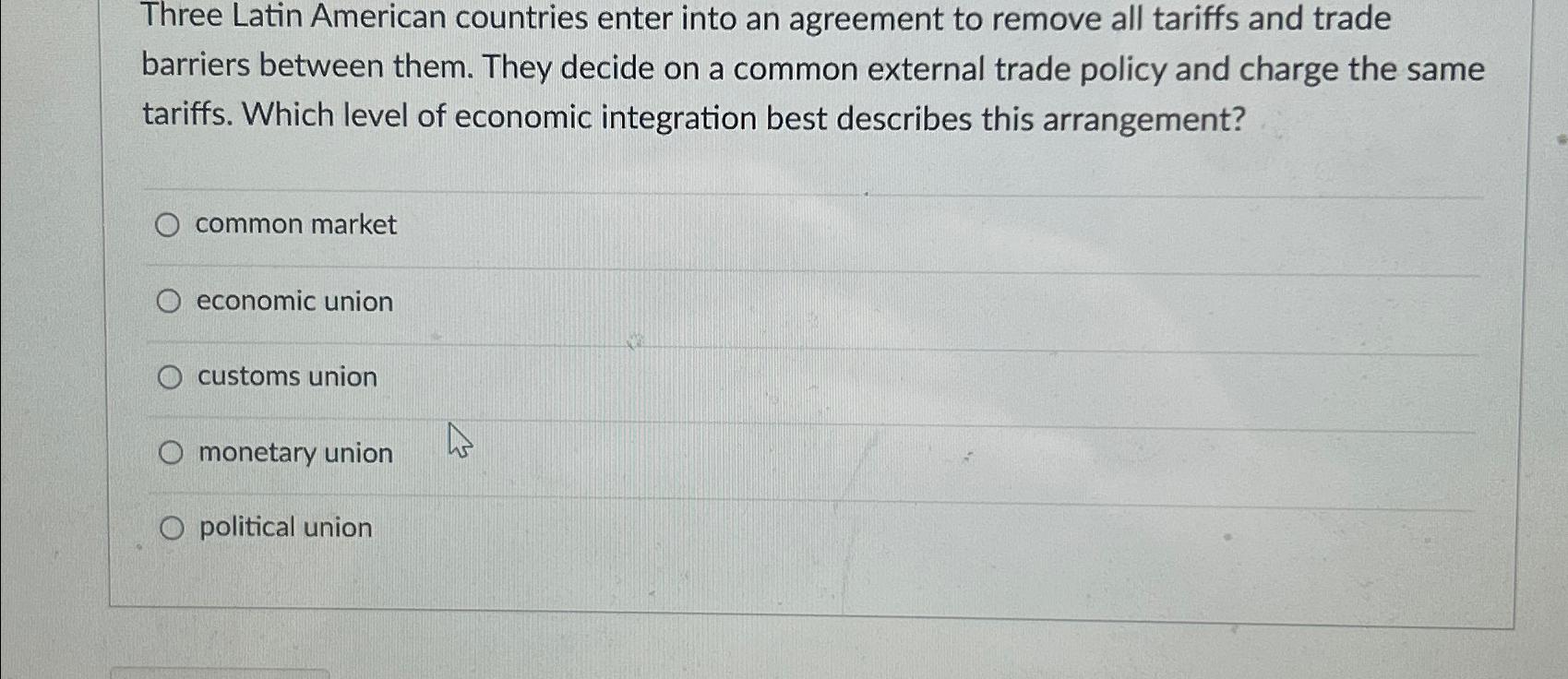 Solved Three Latin American countries enter into an | Chegg.com
