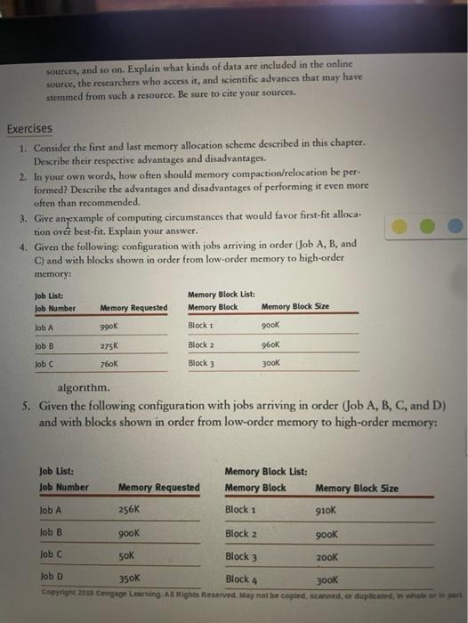 Solved sourees, and so on. Explain what kinds of data are | Chegg.com