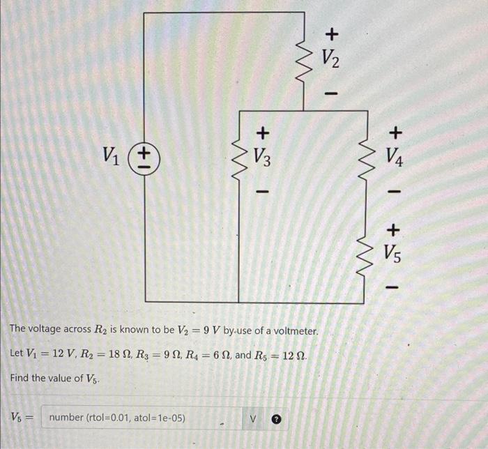 Solved voltage across R2 is known to be V2=9 V by-use of a | Chegg.com