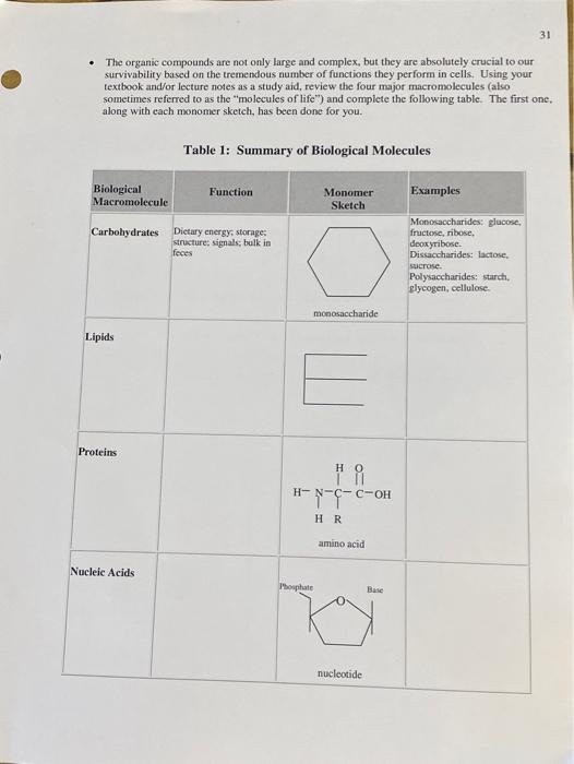 Solved - The organic compounds are not only large and | Chegg.com