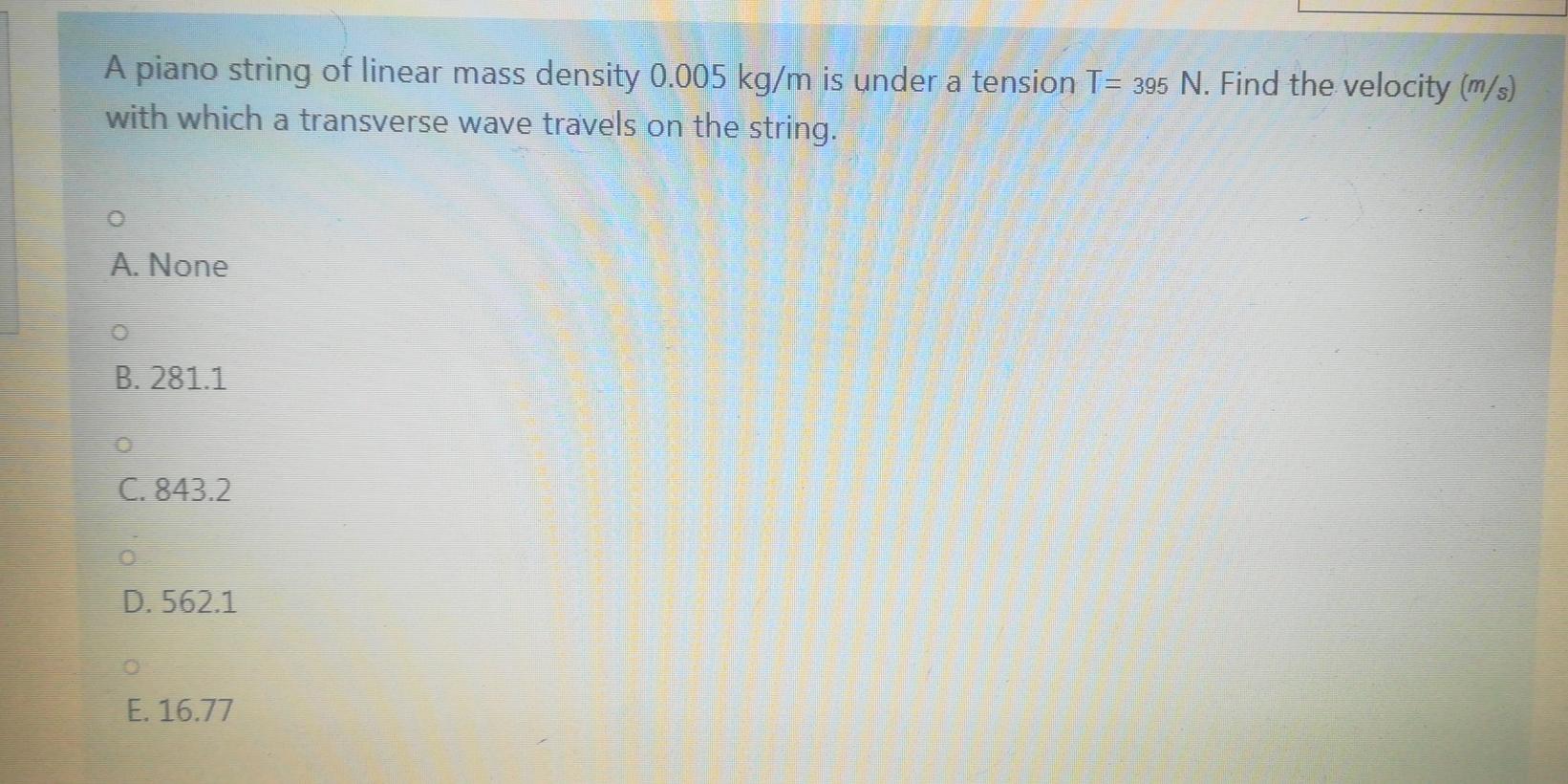 Solved A piano string of linear mass density 0.005 kg/m is | Chegg.com