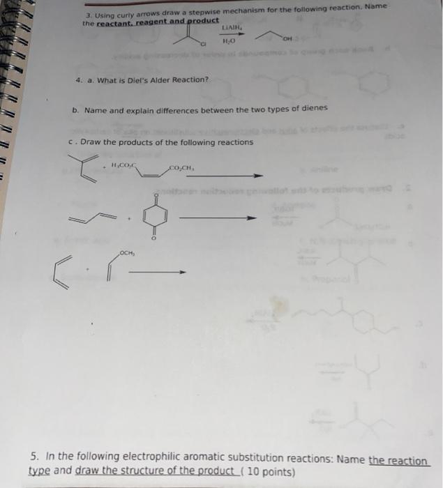 Solved 3. Using curly arrows draw a stepwise mechanism for | Chegg.com