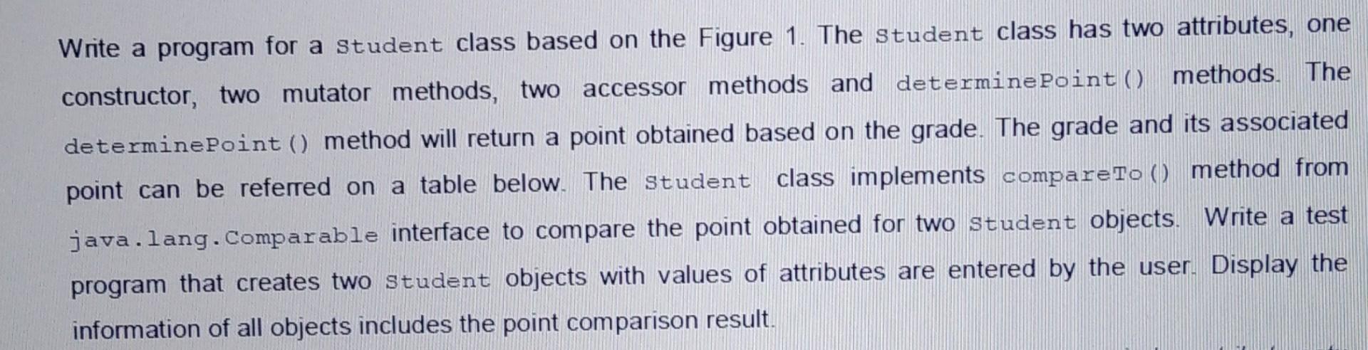 Solved Student java.lang. Comparable studID: String | Chegg.com