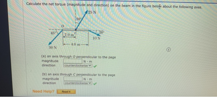 Solved Calculate the net torque (magnitude and direction) on | Chegg.com