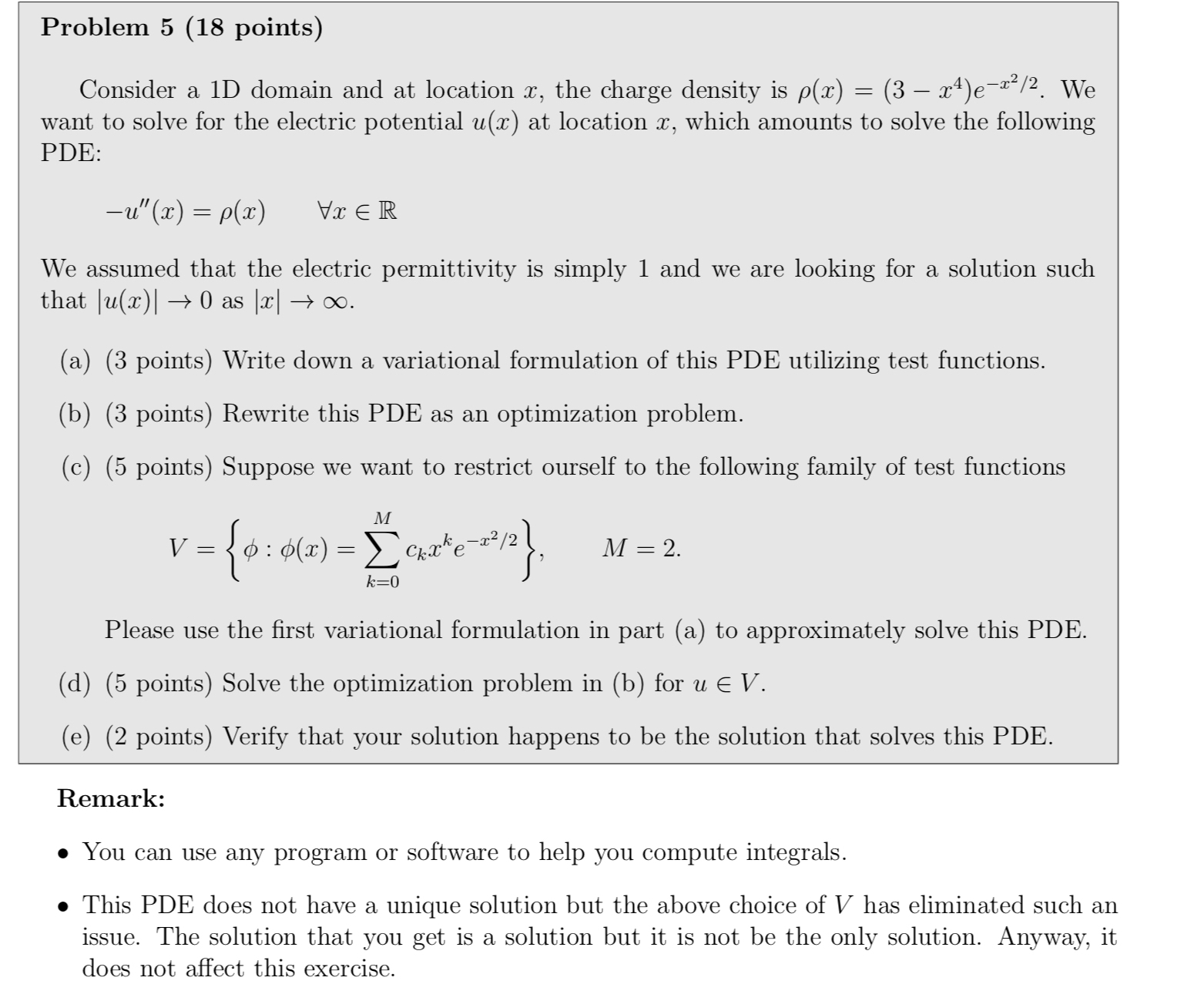 Solved Problem 5 (18 ﻿points)Consider a 1D domain and at | Chegg.com