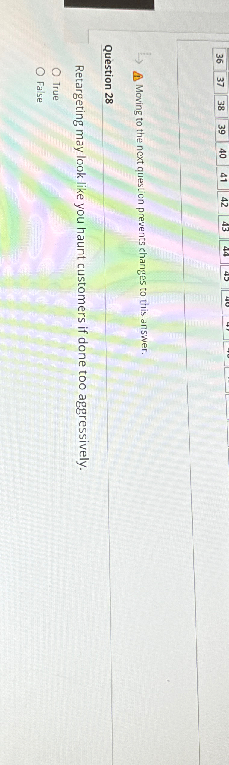 Solved 3637383940414243Moving to the next question prevents | Chegg.com