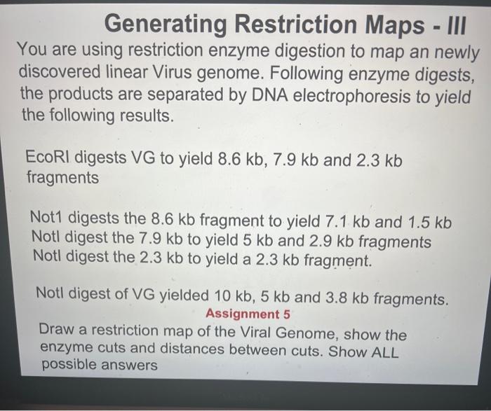 Solved Generating Restriction Maps - III You are using | Chegg.com