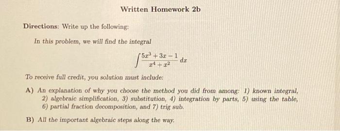 Solved Directions: Write up the following: In this problem, | Chegg.com