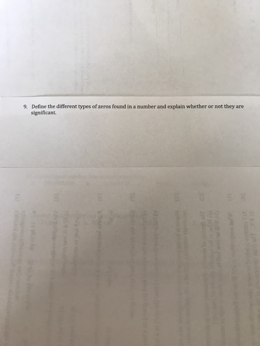 Solved 9. Define the different types of zeros found in a | Chegg.com