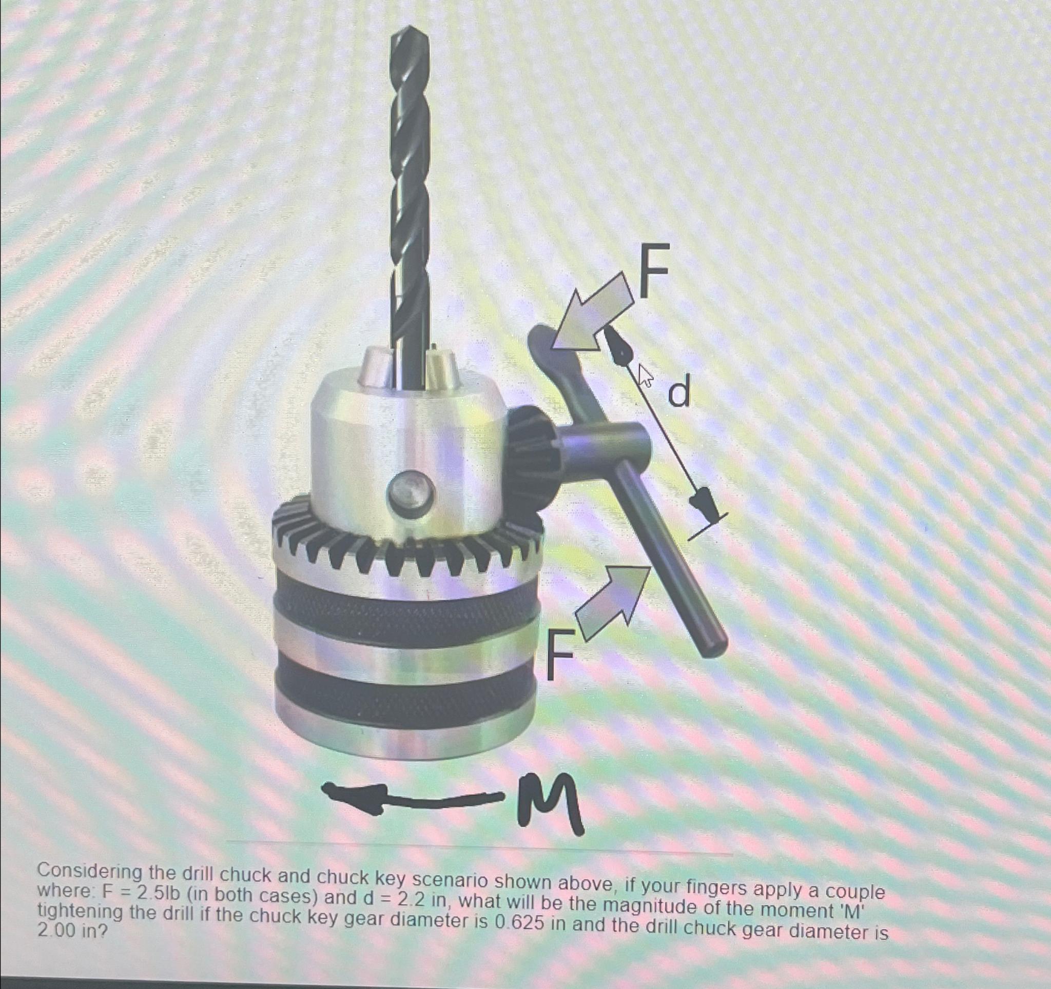 Solved Considering the drill chuck and chuck key scenario | Chegg.com