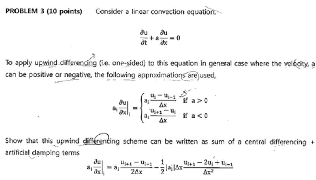 Solved PROBLEM 3 (10 points) Consider a linear convection | Chegg.com