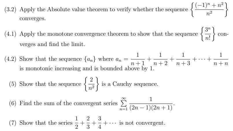 Solved (3.2) Apply the Absolute value theorem to verify | Chegg.com
