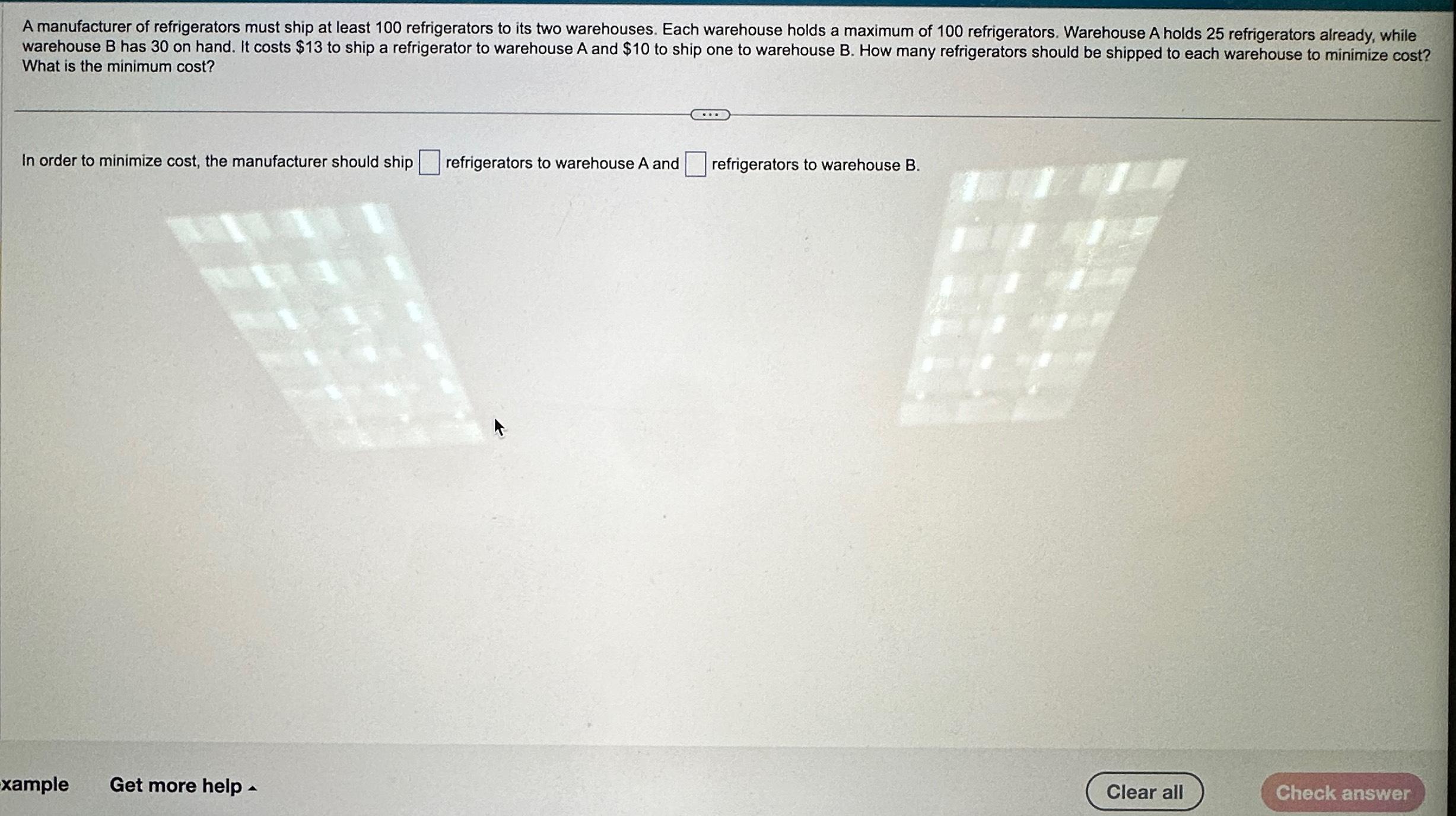 Solved What is the minimum cost?In order to minimize cost, | Chegg.com