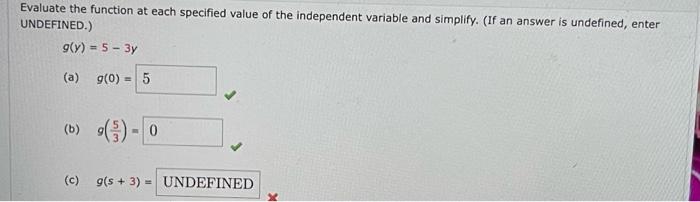 Solved Evaluate the function at each specified value of the | Chegg.com