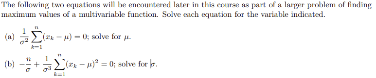 Solved The following two equations will be encountered later | Chegg.com