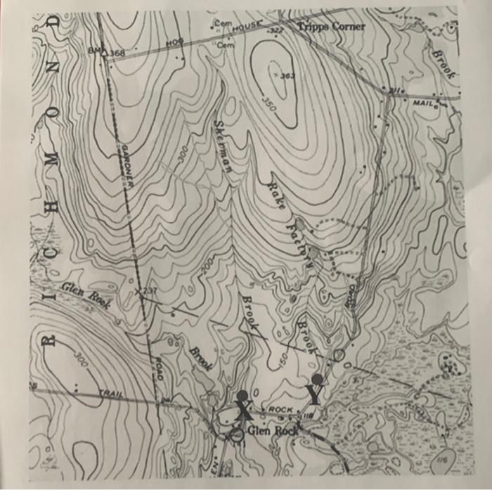 Solved Delineate the watershed boundary on the topographic | Chegg.com