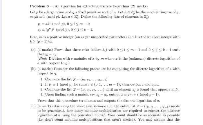 Problem 8 An Algorithm For Extracting Discrete