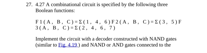 Solved 27 427 A Combinational Circuit Is Specified By The