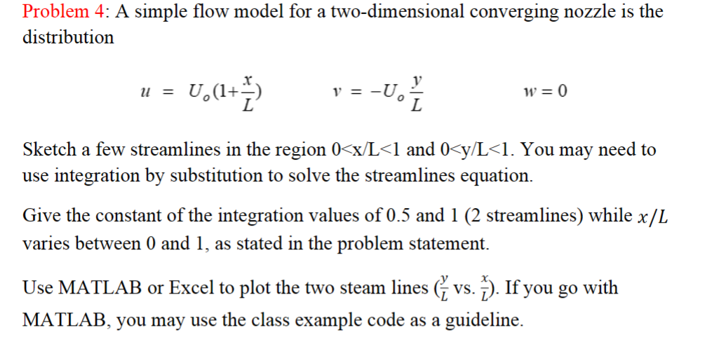 Solved Problem 4: A simple flow model for a two-dimensional | Chegg.com