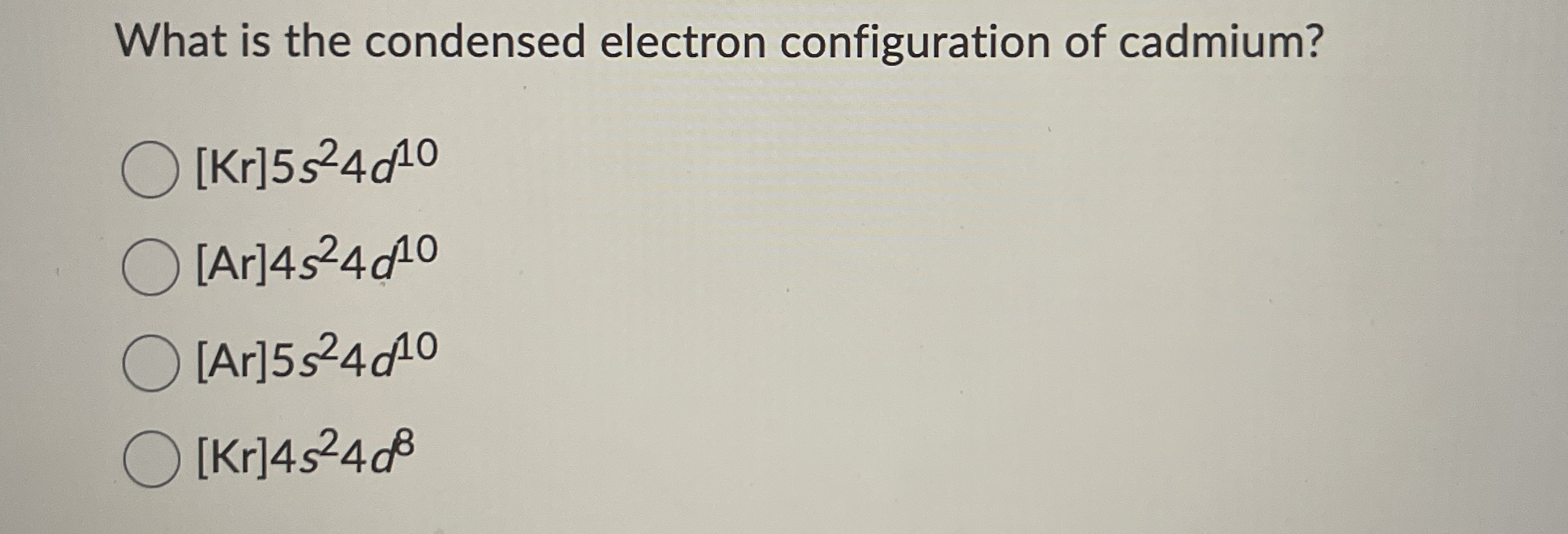 Solved What is the condensed electron configuration of | Chegg.com