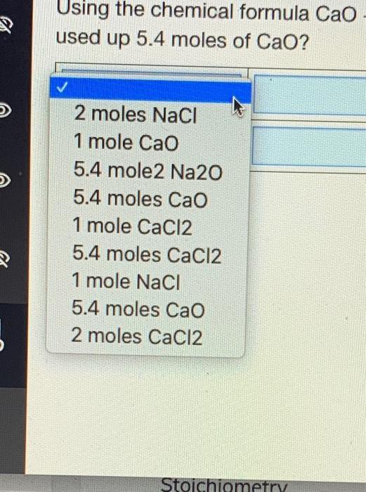 Solved Using the chemical formula CaO + 2 Nacı --- Na2O + | Chegg.com