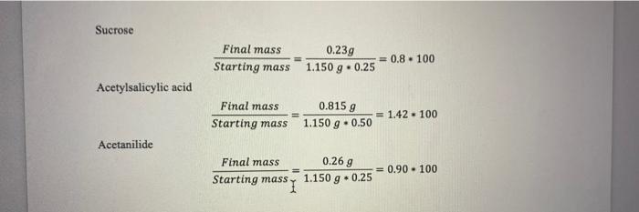 Solved how do i calculate the overall percent recovery feom | Chegg.com