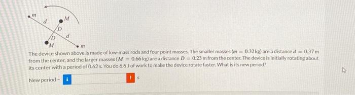 Solved The device shown above is made of low-mass rods and | Chegg.com
