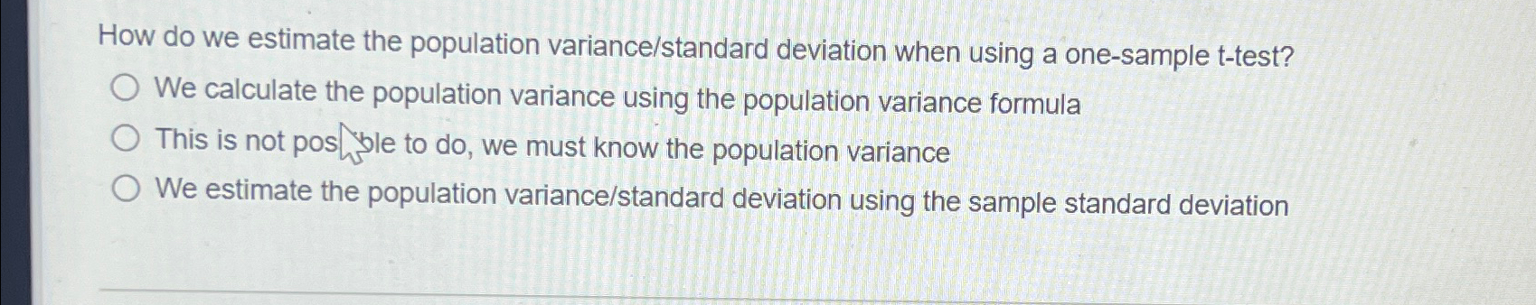 Solved How do we estimate the population variance/standard | Chegg.com