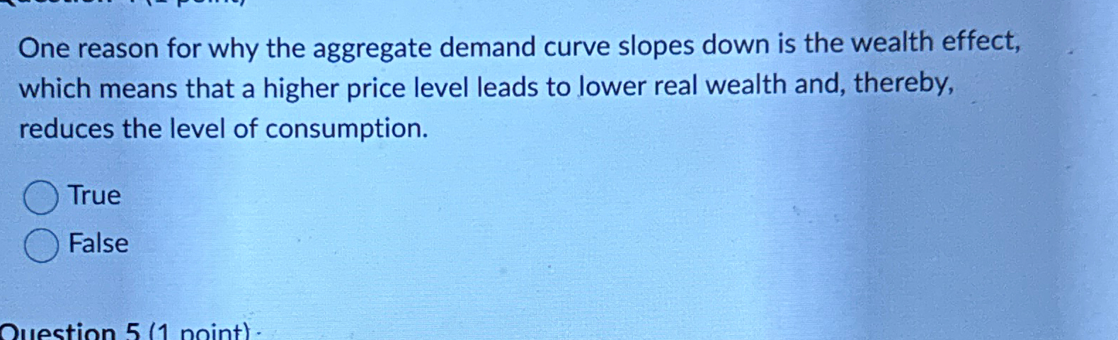 Solved One reason for why the aggregate demand curve slopes | Chegg.com