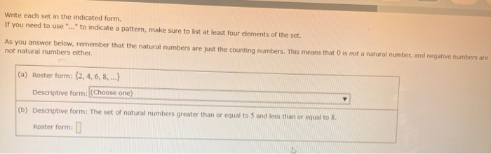 Solved Write each set in the indicated form. If you need to | Chegg.com