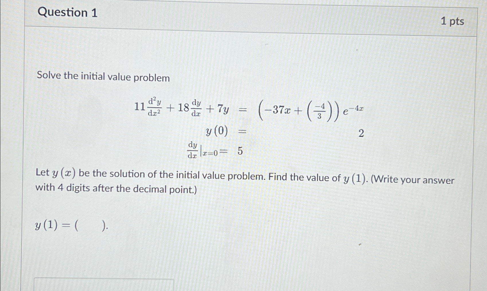 Solved Question 11 ptsSolve the initial value | Chegg.com Solved Question 11 ptsSolve the initial value | Chegg.com