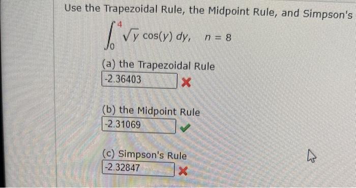 Solved Use the Trapezoidal Rule, the Midpoint Rule, and | Chegg.com
