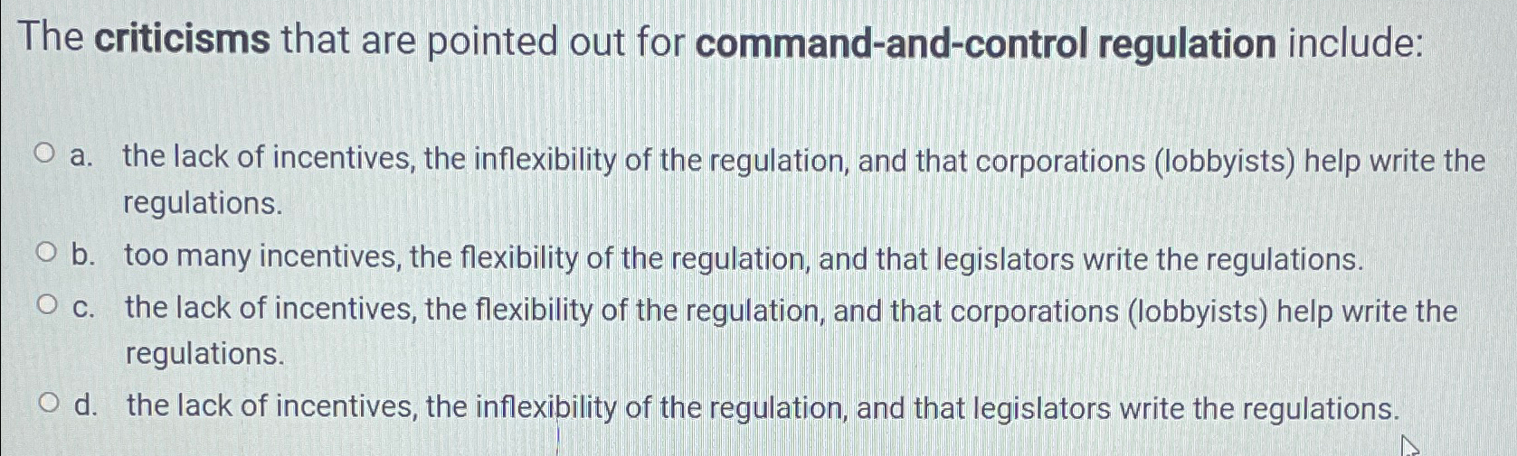 Solved The criticisms that are pointed out for | Chegg.com