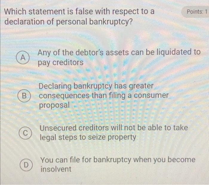 Solved What has the least impact on your credit score? | Chegg.com