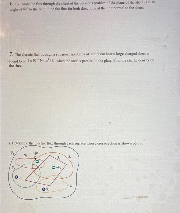 Solved 6. Calculate the flux through the sheet of the | Chegg.com
