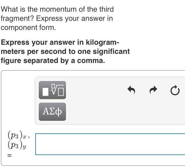 Solved An object at rest explodes into three fragments. | Chegg.com