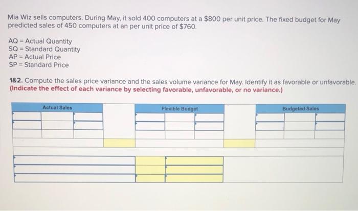 Solved Mia Wiz sells computers. During May, it sold 400 | Chegg.com