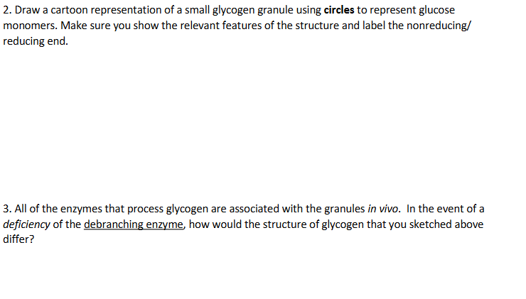 Solved Draw a cartoon representation of a small glycogen | Chegg.com