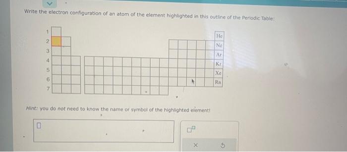 Solved Write the electron configuration of an atom of the | Chegg.com