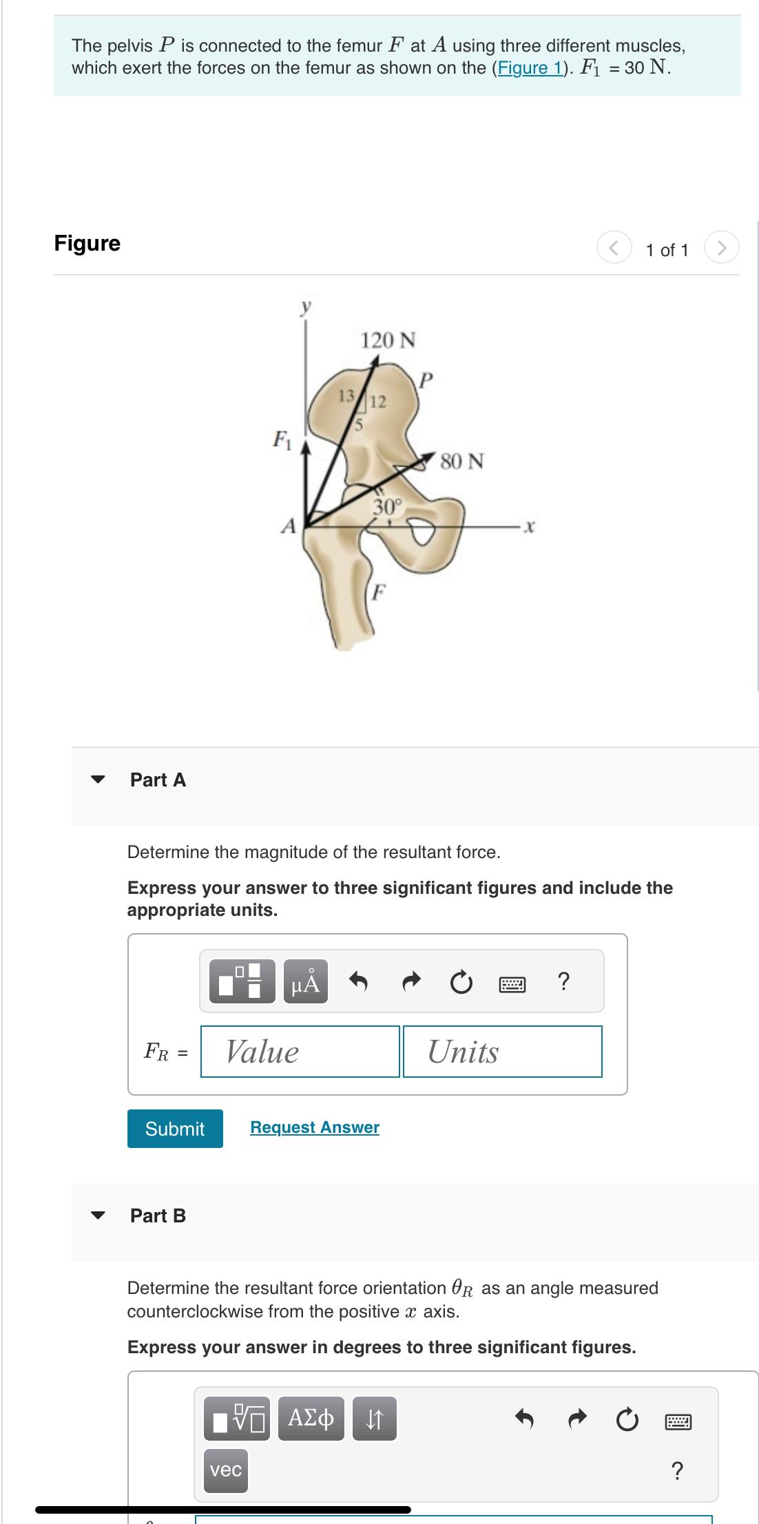 Solved The pelvis P ﻿is connected to the femur F ﻿at A using | Chegg.com