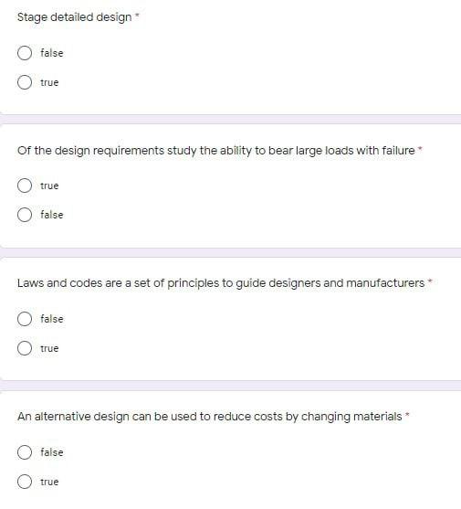 Solved Stage detailed design false true Of the design | Chegg.com
