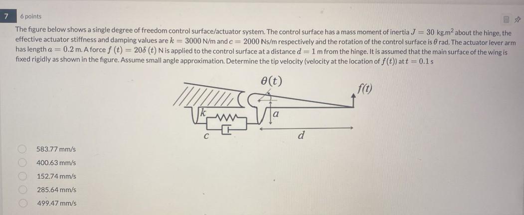 Solved 7 6 points The figure below shows a single degree of | Chegg.com