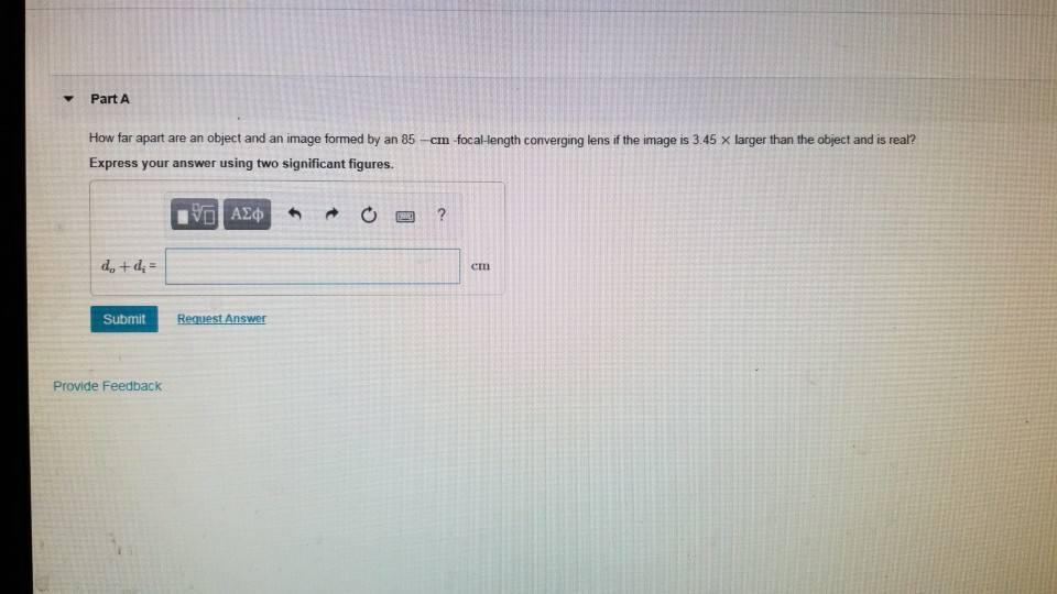 Solved Part A How far apart are an object and an image | Chegg.com