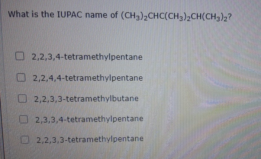 Solved What is the IUPAC name of the following compound? | Chegg.com