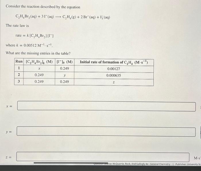 Solved Consider the reaction described by the equation The | Chegg.com