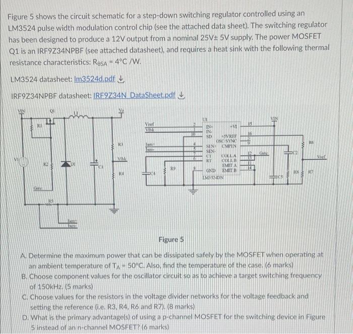 Figure 5 shows the circuit schematic for a step-down | Chegg.com