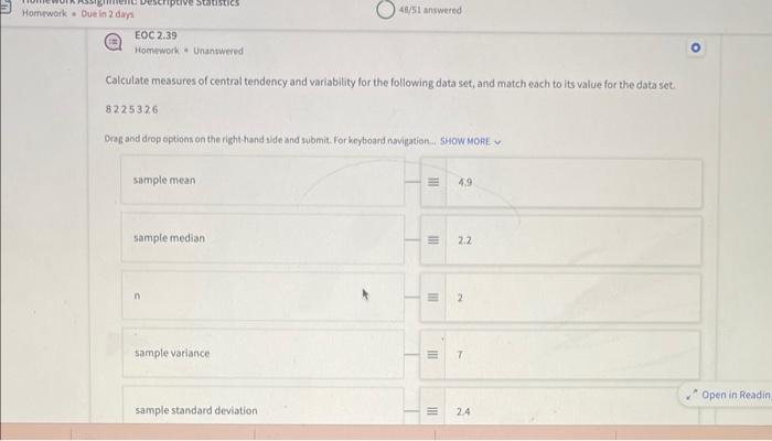 Solved Match the names below with the correct statistical | Chegg.com