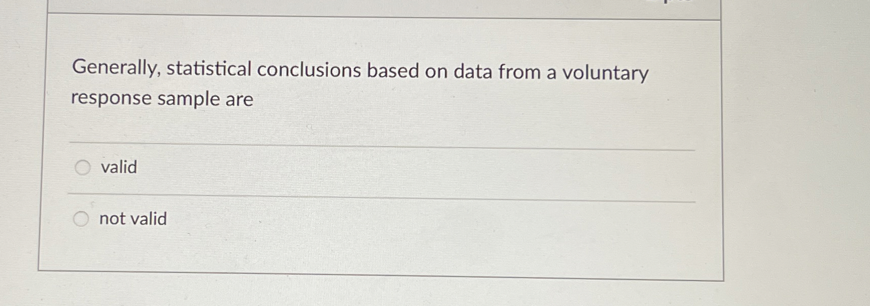 Solved Generally, statistical conclusions based on data from | Chegg.com