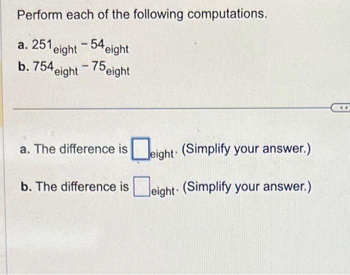 Solved Perform each of the following computations. a. 251 | Chegg.com