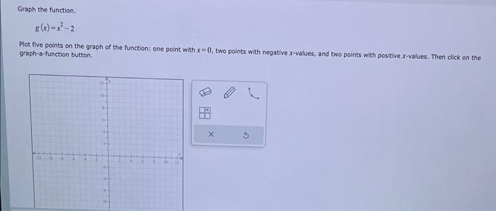 Solved Graph the function. g(x)=x2−2 Plot five points on the | Chegg.com